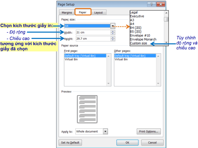 Page Setup - Thiết lập trang in trong MS Word - IT DESIGN